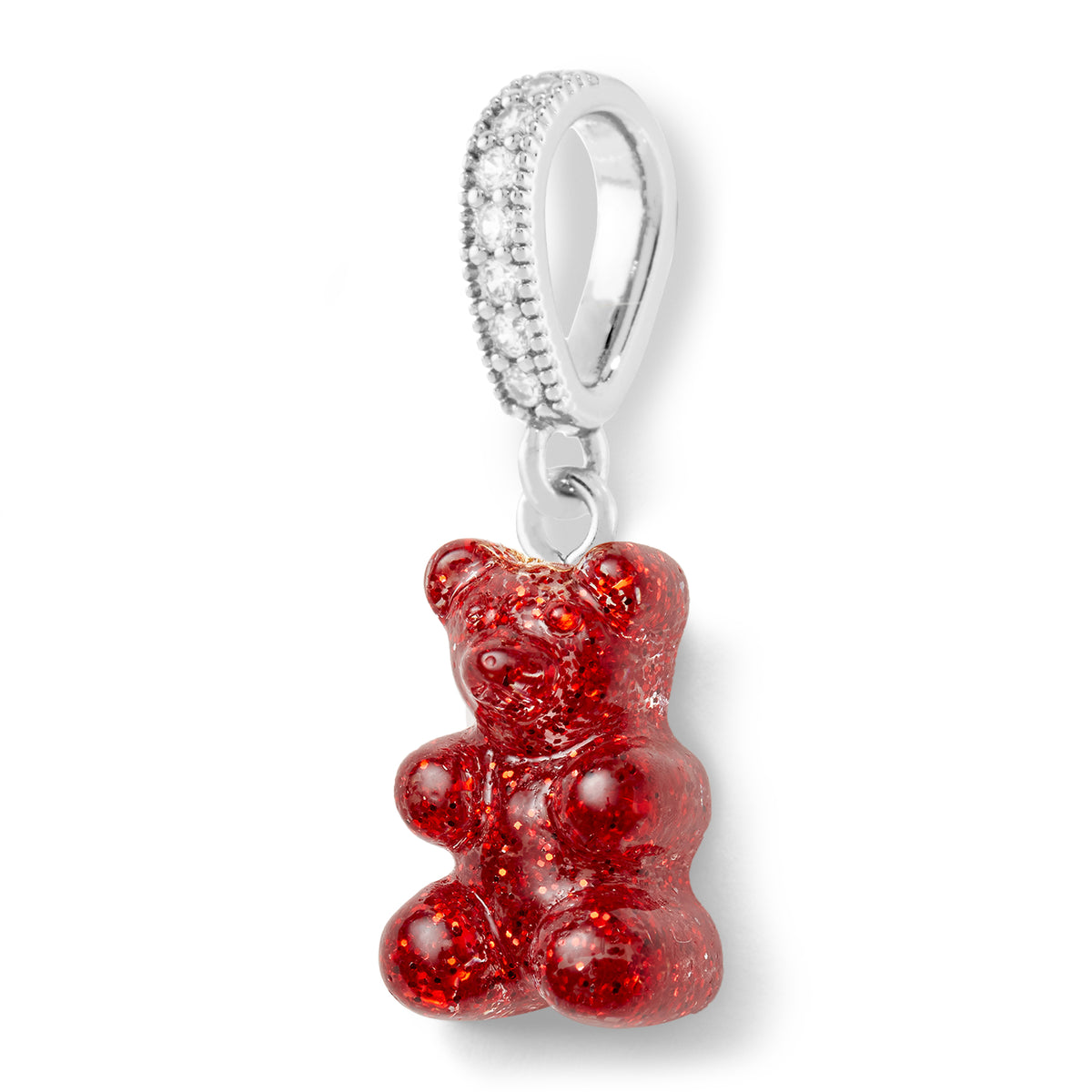 Nostalgia bear - Red Velvet- Silver plated Pave connector – Crystal ...